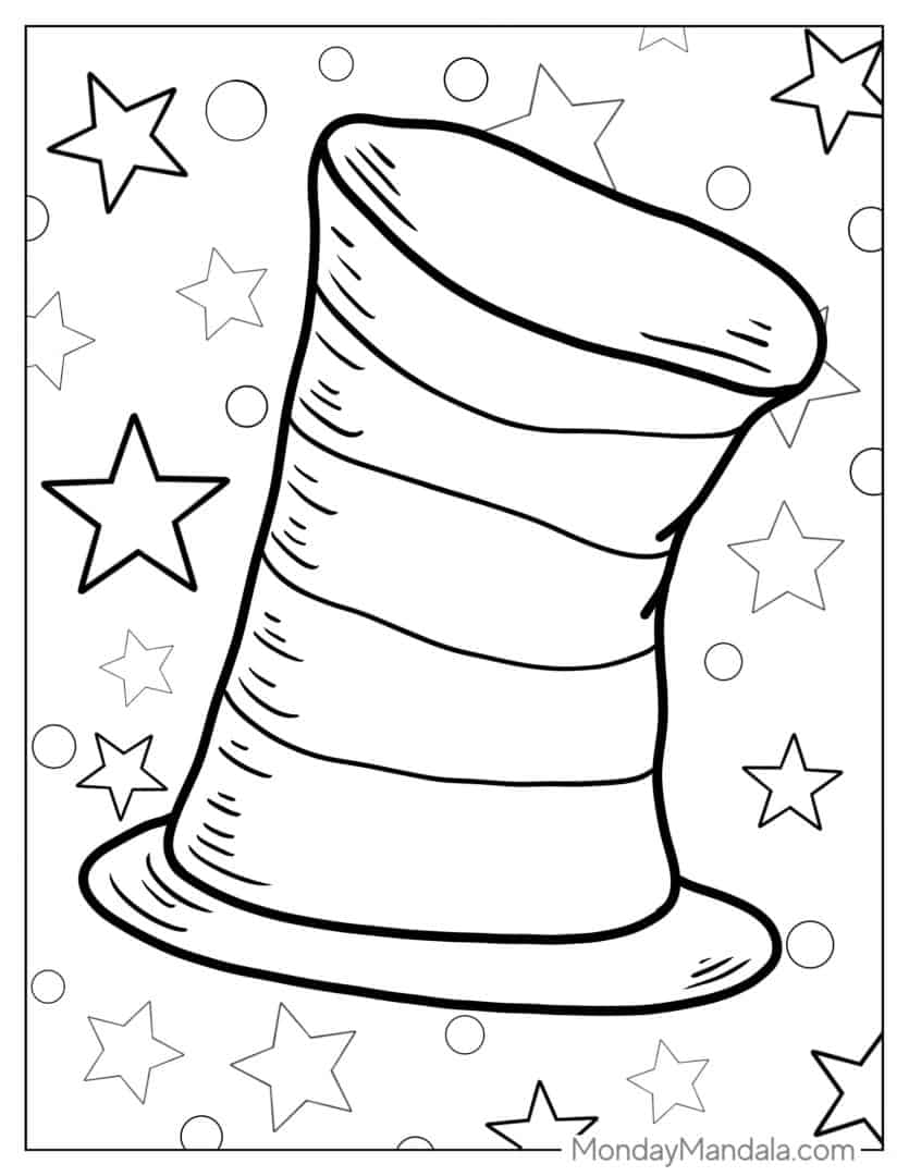 20 Cat In The Hat Coloring Pages (Free PDF Printables)