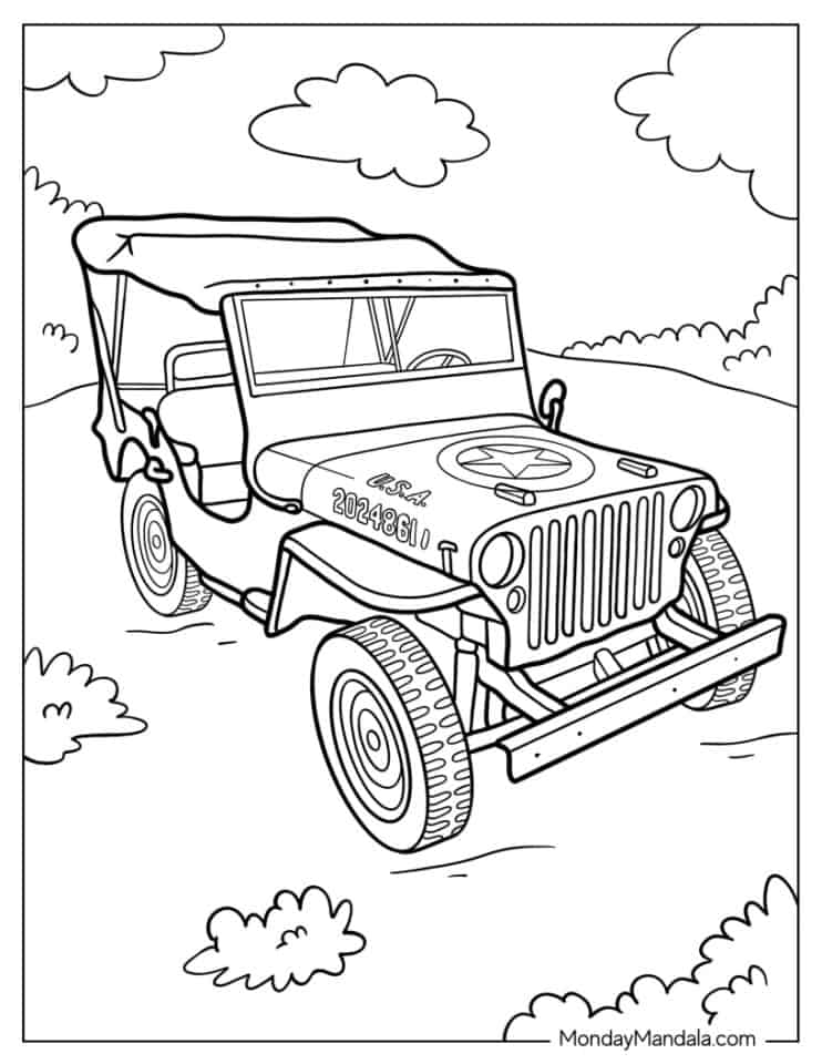 22 Jeep Coloring Pages (Free PDF Printables)