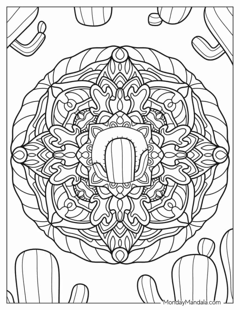 24 Cactus Coloring Pages (Free PDF Printables)