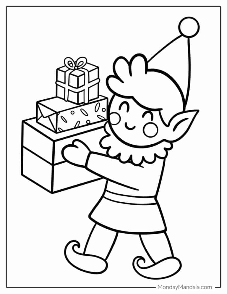 20 Christmas Present Coloring Pages (Free PDF Printables)