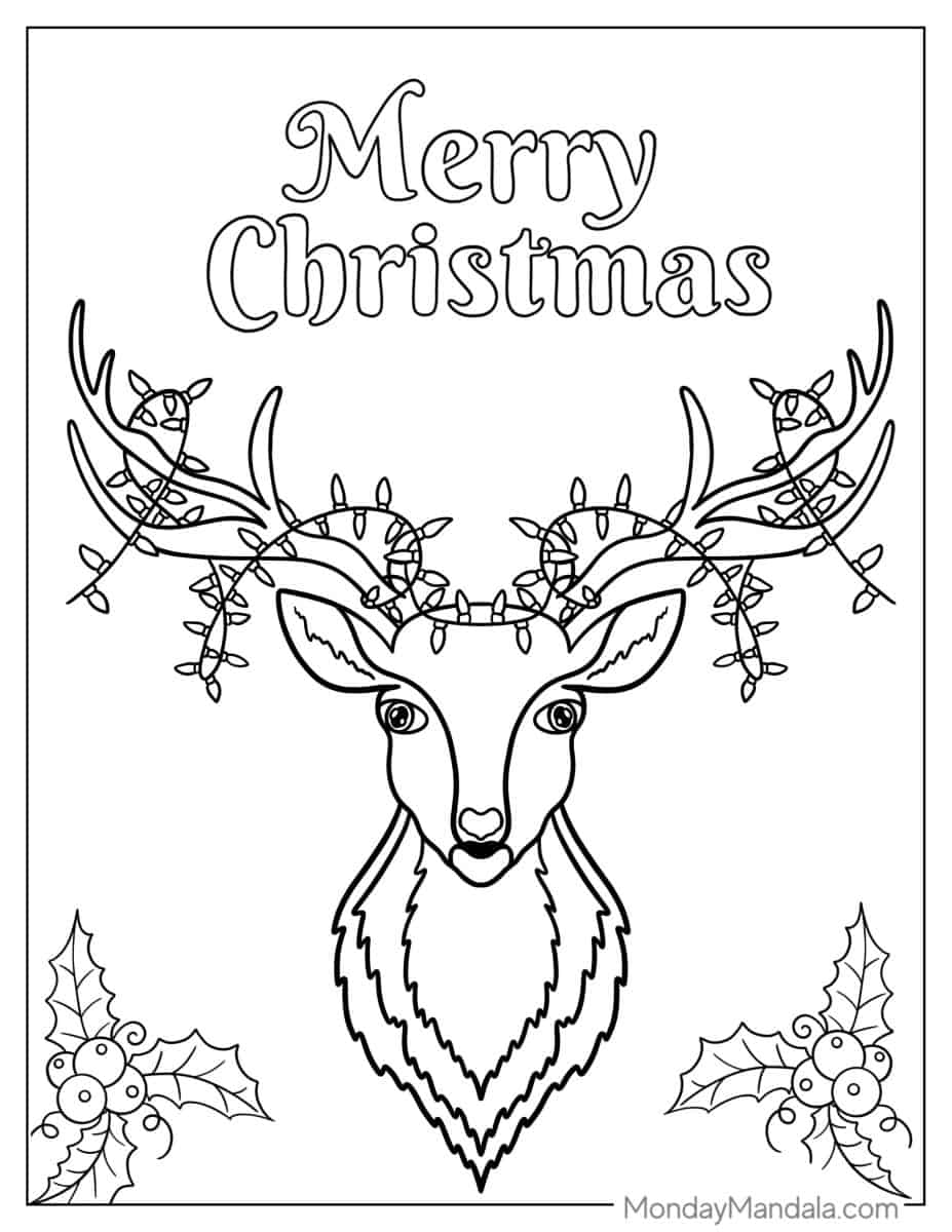42 Reindeer Coloring Pages (Free PDF Printables)