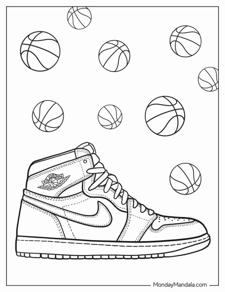 30 NBA & Basketball Coloring Pages (Free PDF Printables)