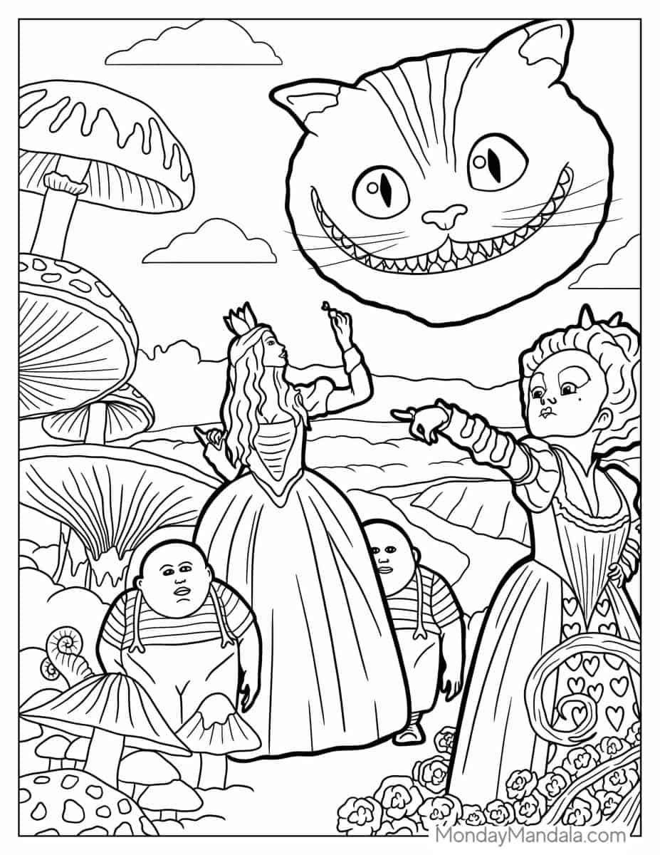 26 Alice In Wonderland Coloring Pages (Free PDF Printables)