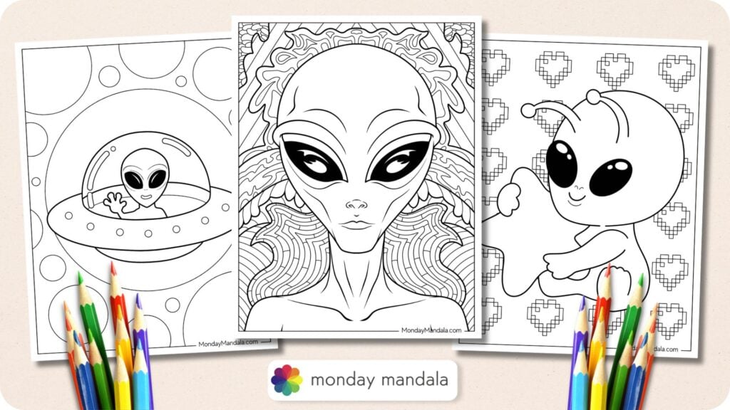 20 Alien Coloring Pages (Free PDF Printables)