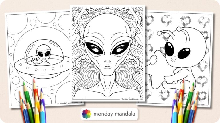 20 Alien Coloring Pages (Free PDF Printables)