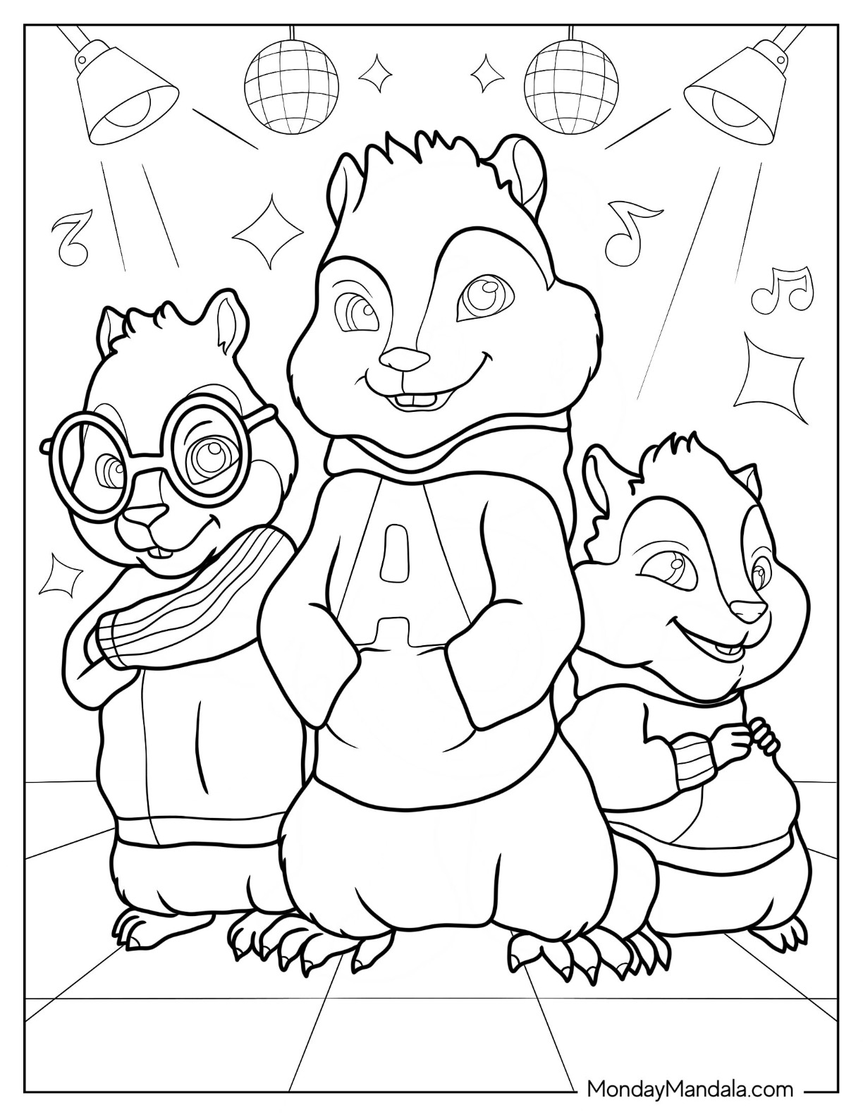 Alvin The Chipmunk Coloring Page