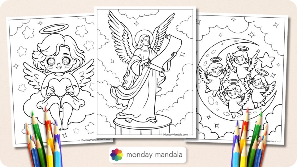 42 Angel Coloring Pages (Free PDF Printables)