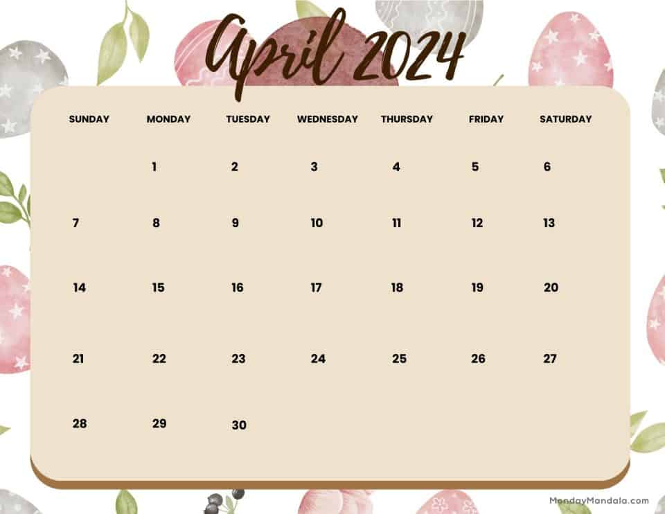 April 2024 Calendars (52 Free PDF Printables)