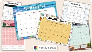 August 2023 Calendar (52 Free PDF Printables)