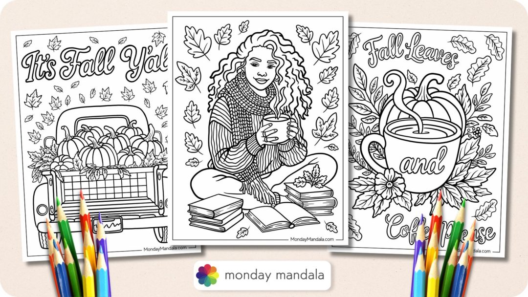Fall Coloring Pages for Adults (Free PDF Printables)