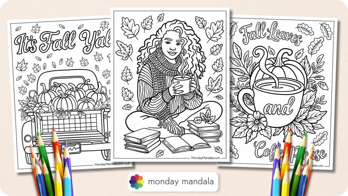 Fall Coloring Pages for Adults (Free PDF Printables)