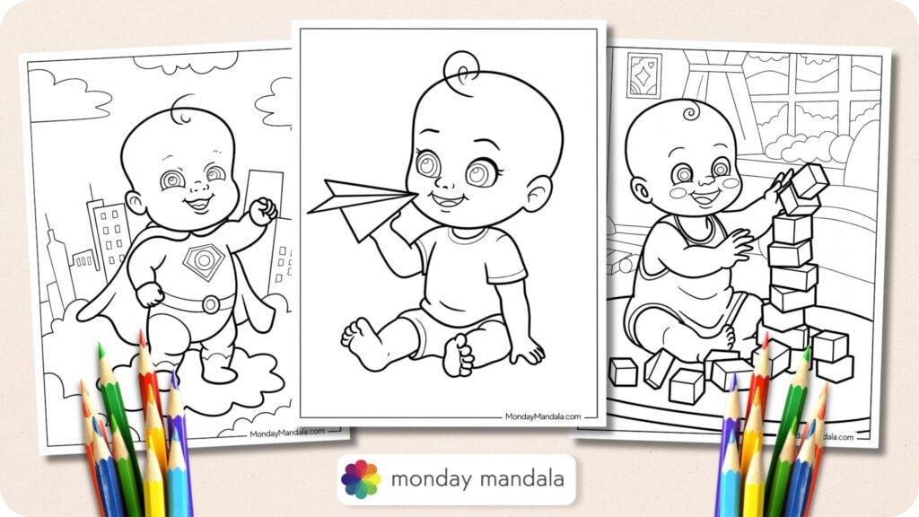 34 Baby Coloring Pages (Free PDF Printables)