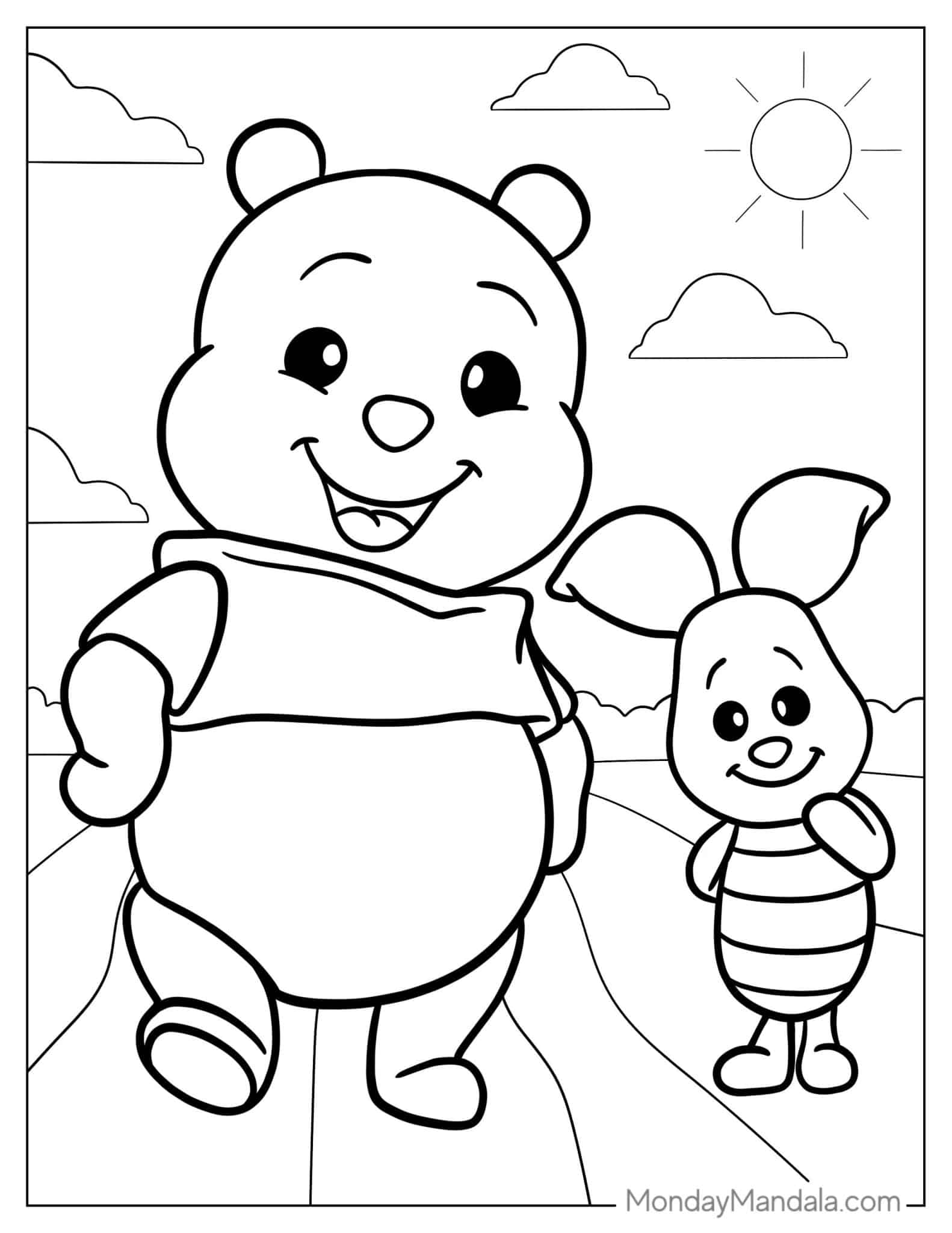 40 Winnie The Pooh Coloring Pages (Free PDF Printables)