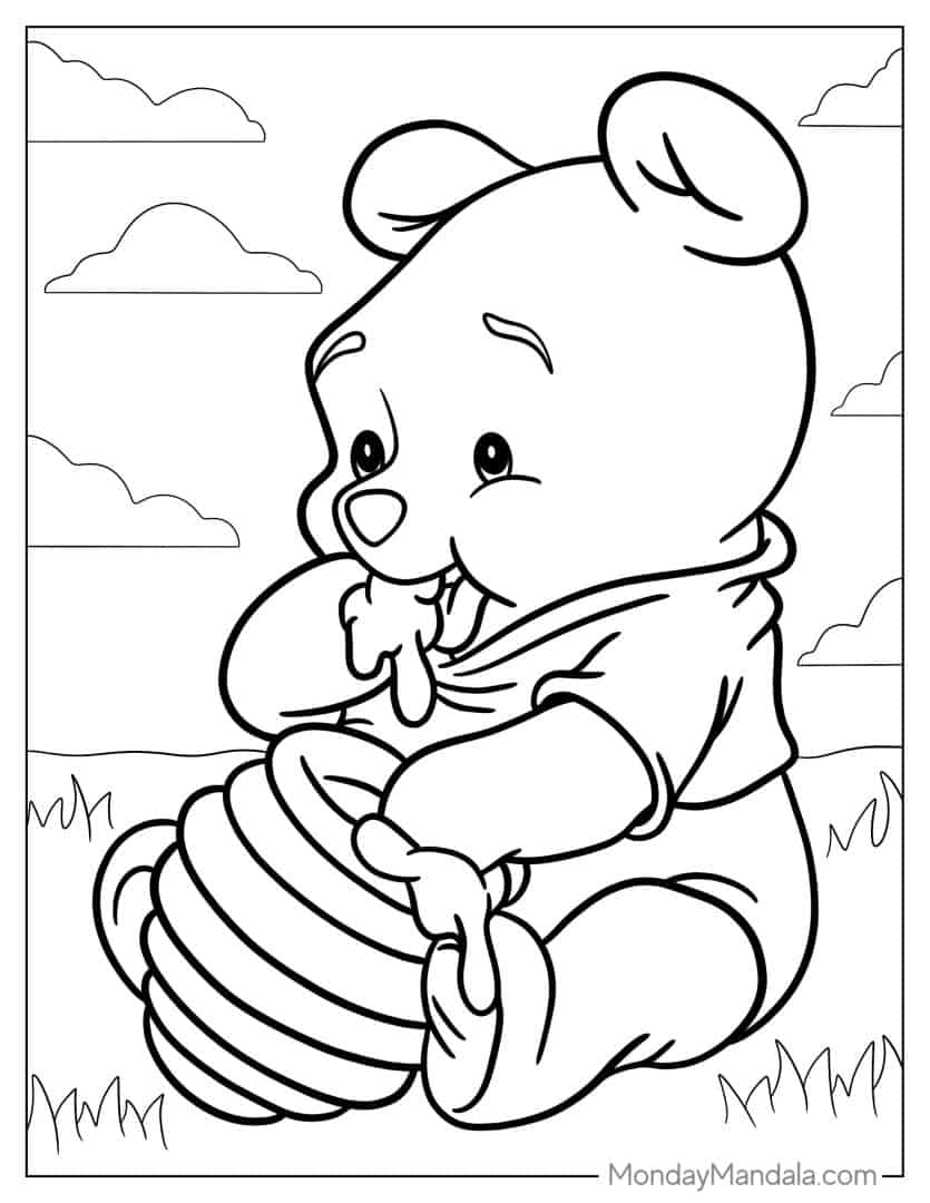 40 Winnie The Pooh Coloring Pages (Free PDF Printables)