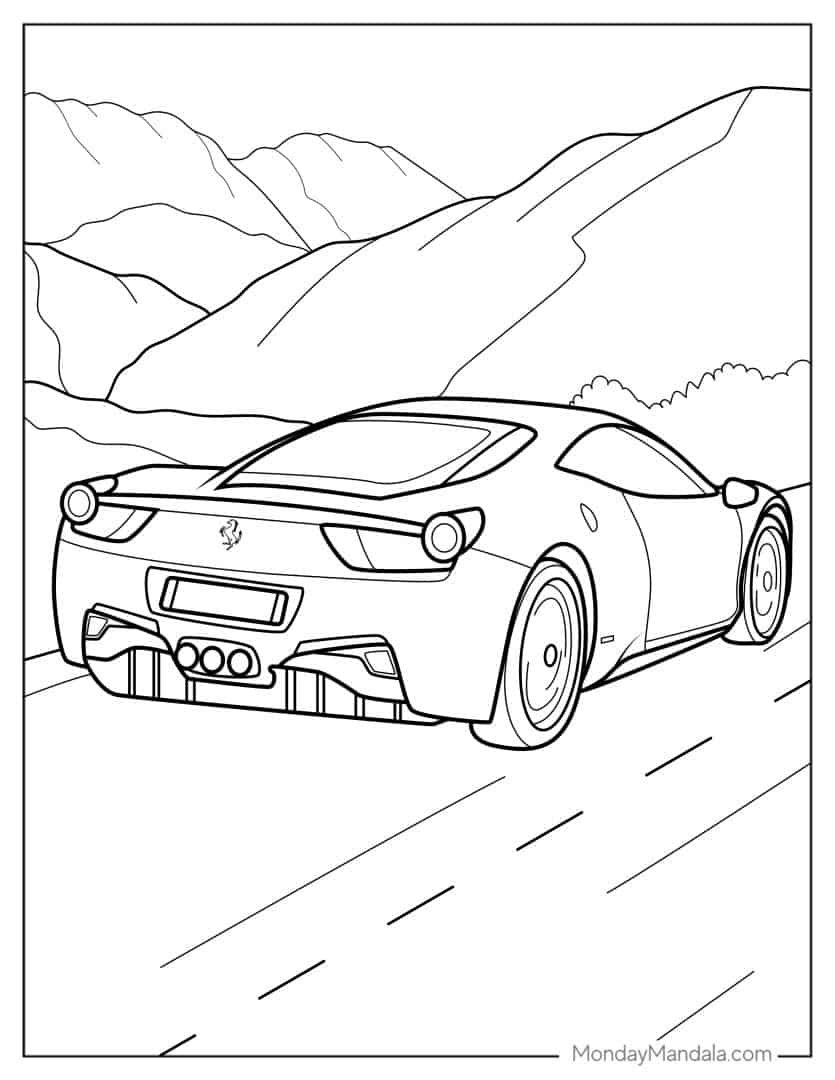 20 Ferrari Coloring Pages (Free PDF Printables)