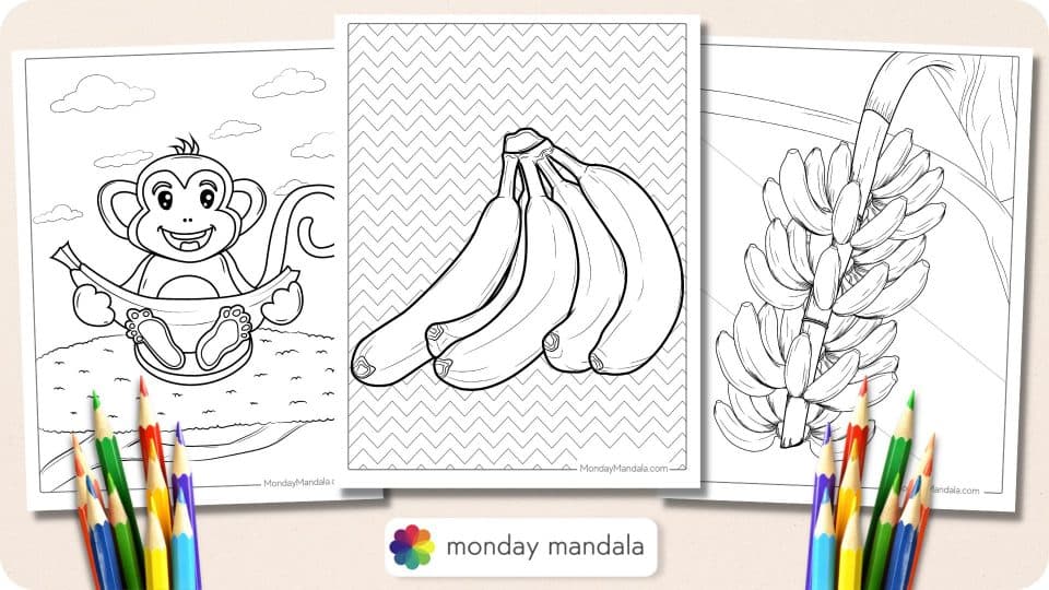 20 Banana Coloring Pages (Free PDF Printables)