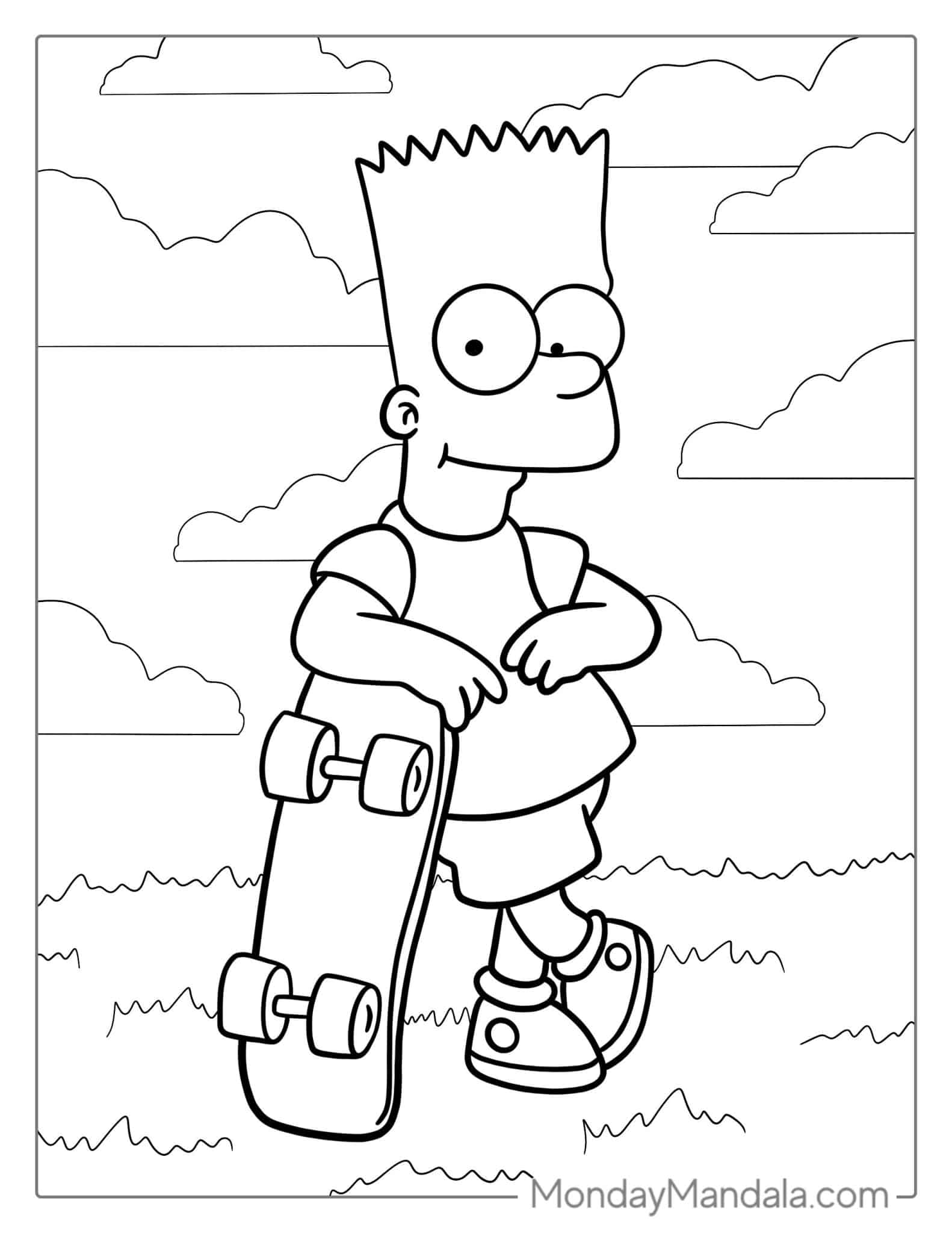 44 Simpsons Coloring Pages (Free PDF Printables)
