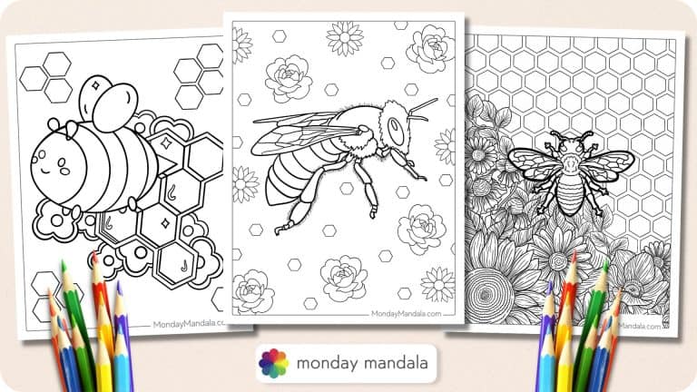32 Bee Coloring Pages (Free PDF Printables)