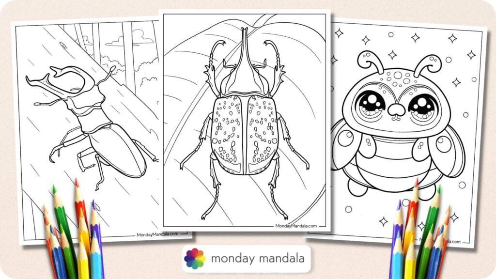 20 Beetle Coloring Pages (Free PDF Printables)
