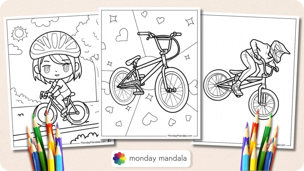 20 Bicycle Coloring Pages (Free PDF Printables)