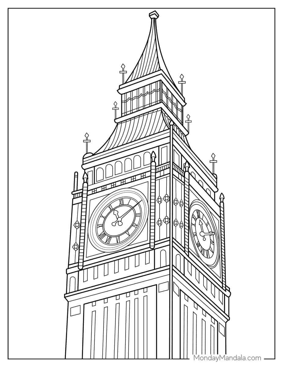 20 Clock Coloring Pages (Free PDF Printables)