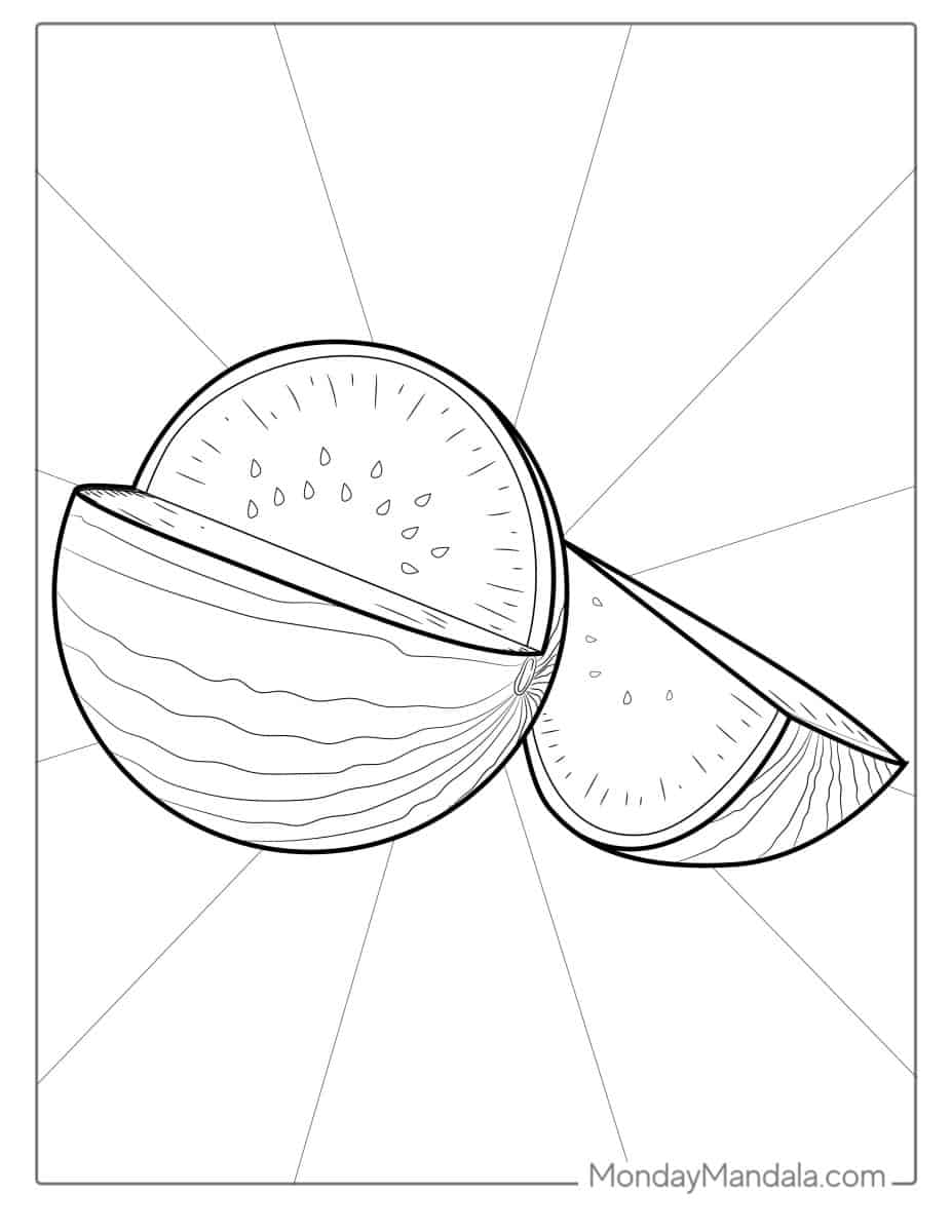 32 Watermelon Coloring Pages (Free PDF Printables)
