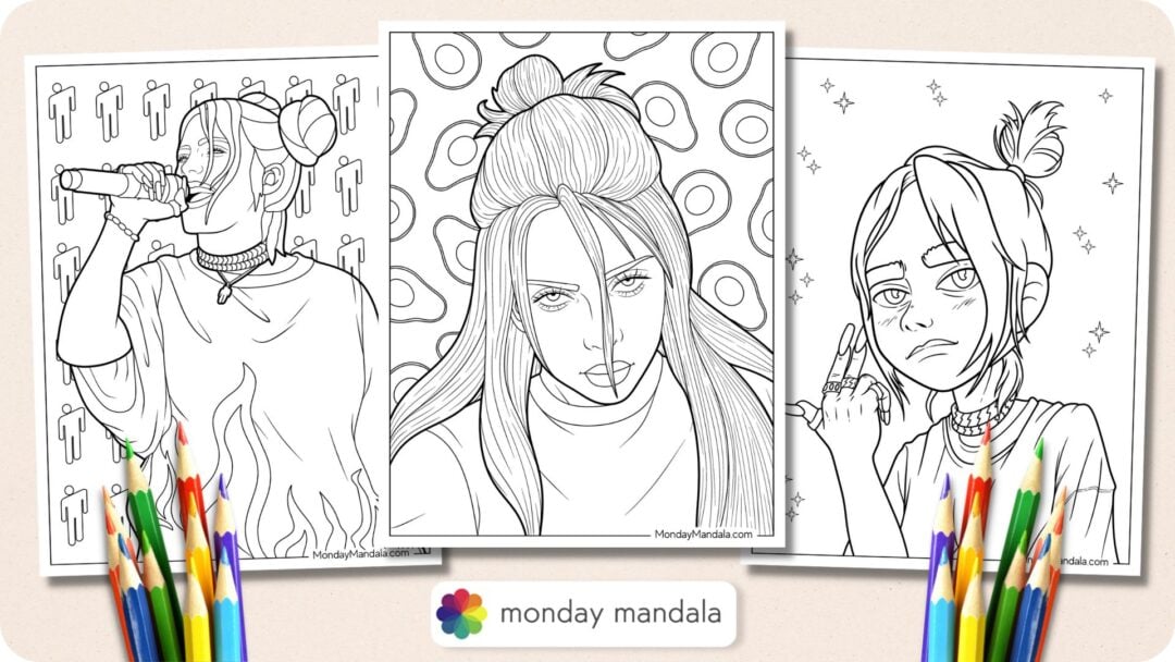 20 Billie Eilish Coloring Pages (Free PDF Printables)