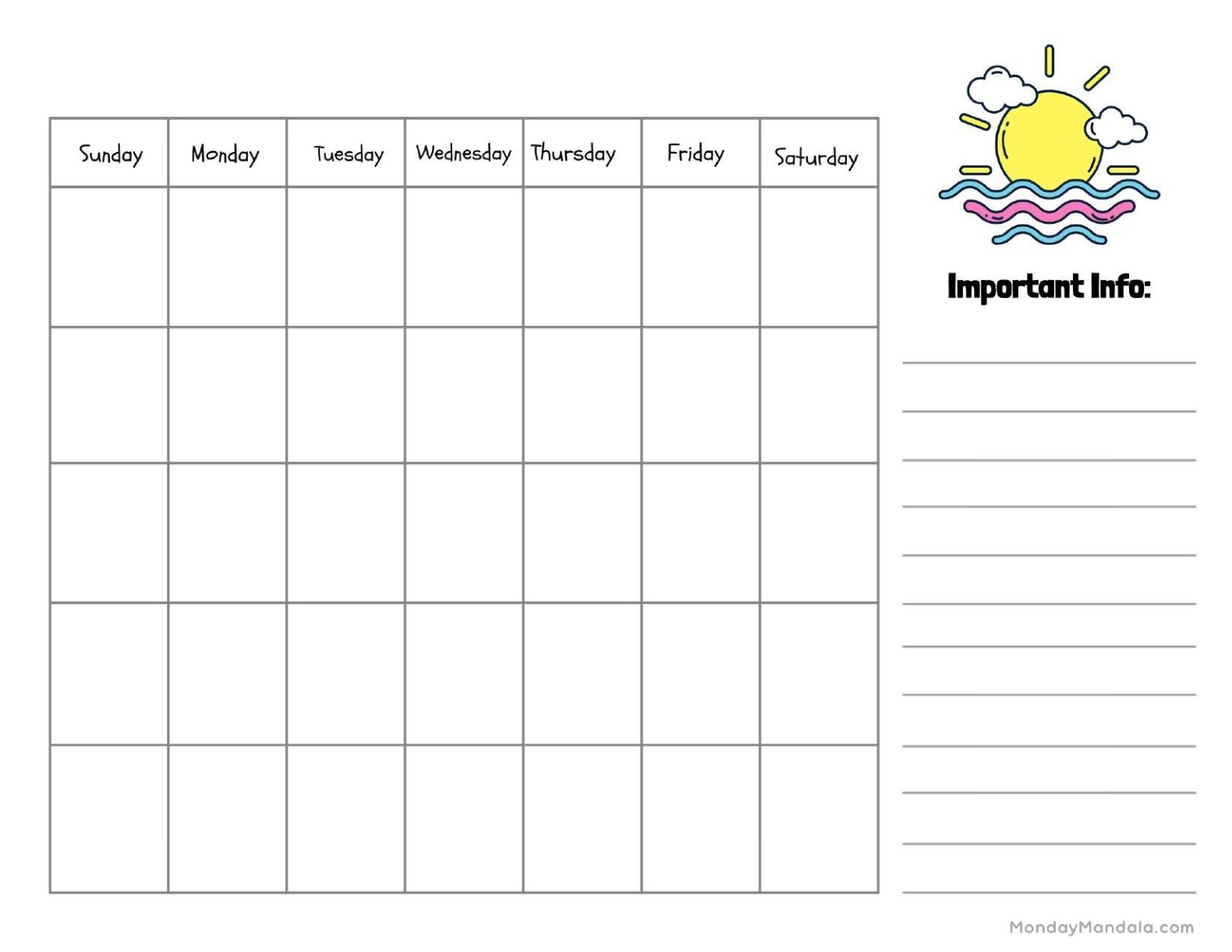 32 Blank Calendar Templates Free PDF Printables 