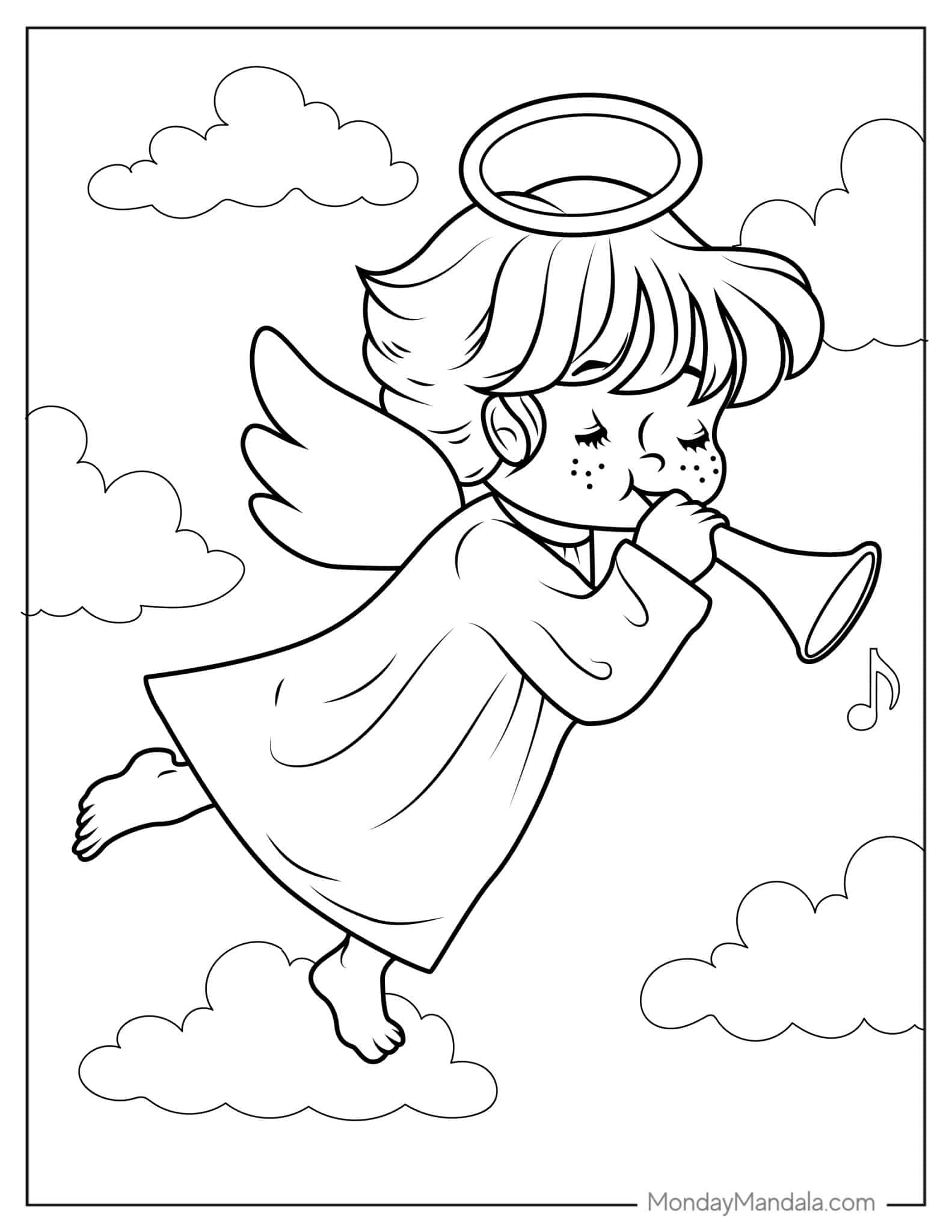 42 Angel Coloring Pages (Free PDF Printables)