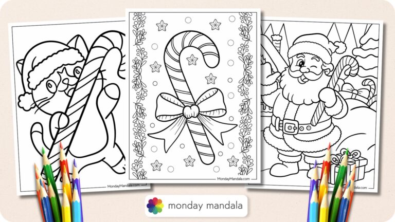 22 Candy Cane Coloring Pages (Free PDF Printables)