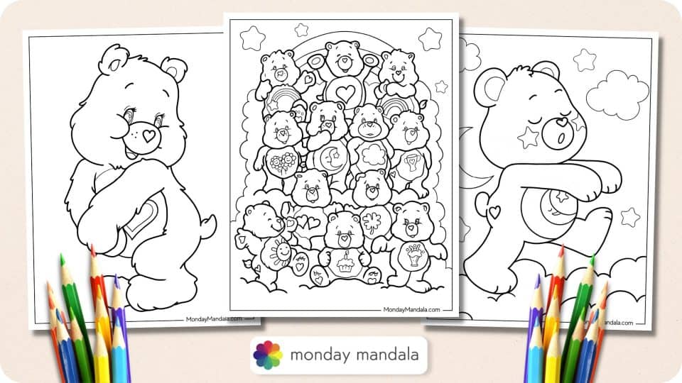 30 Care Bears Coloring Pages (Free PDF Printables)