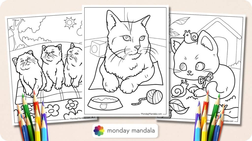 56 Cat Coloring Pages (Free PDF Printables)