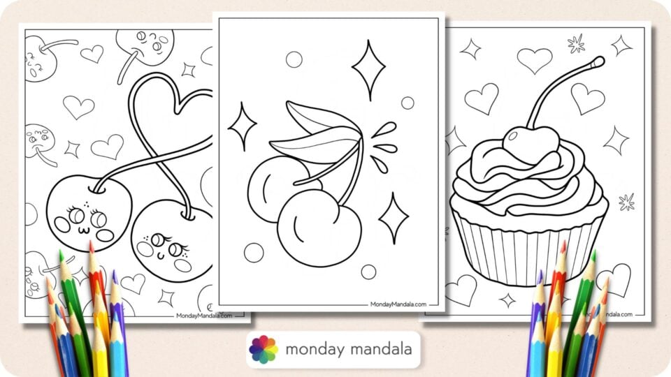 20 Cherry Coloring Pages (Free PDF Printables)