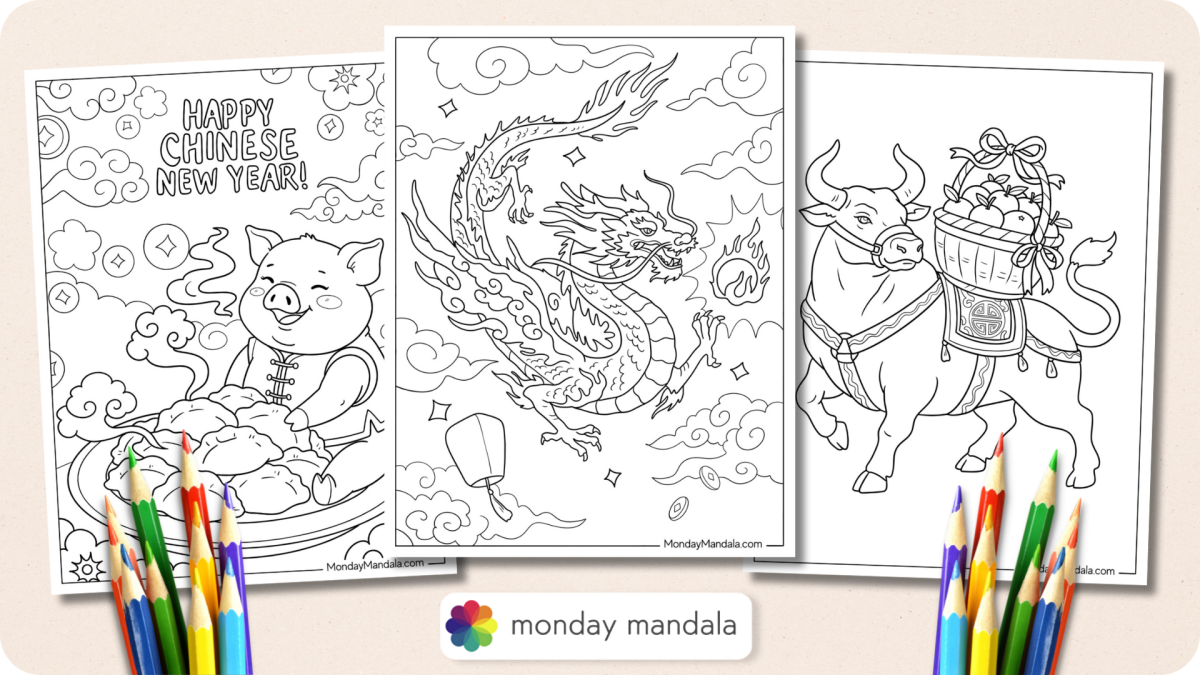 22 Chinese New Year Coloring Pages (Free PDF Printables)