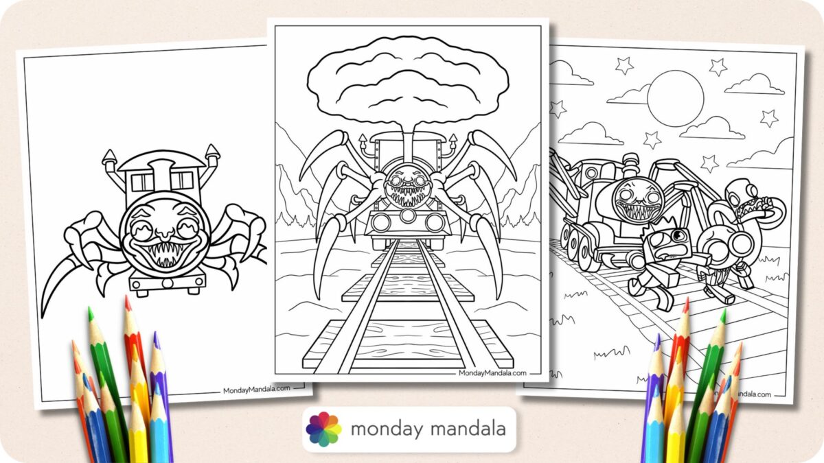 Choo Choo Charles Coloring Pages Free Printables Choo Choo Charles Coloring Pages Free Printables