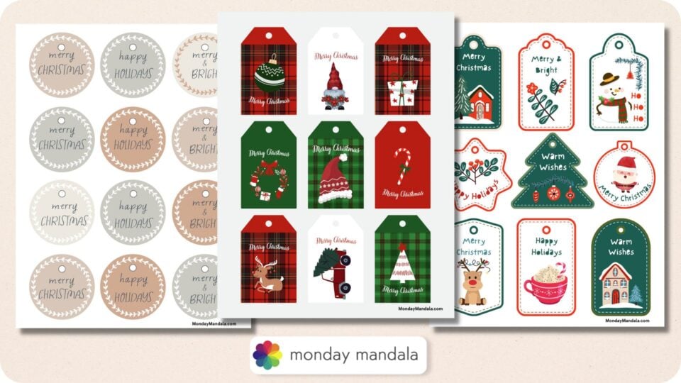 550 Printable Christmas Gift Tags (Free PDF Templates)