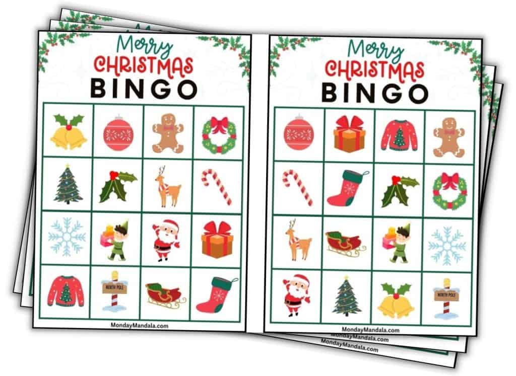 180 Christmas Bingo Cards (Free PDF Printables)