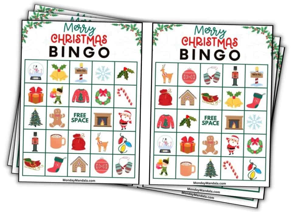 180 Christmas Bingo Cards (Free PDF Printables)
