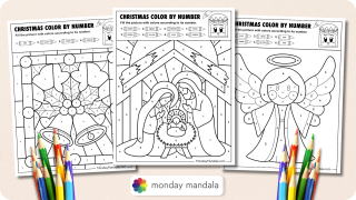 Christmas Color By Number Printables (22 Free PDFs)