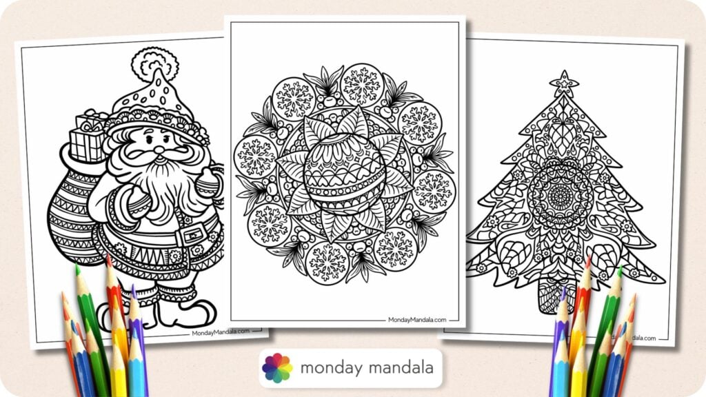 32 Christmas Mandala Coloring Pages (Free PDF Printables)