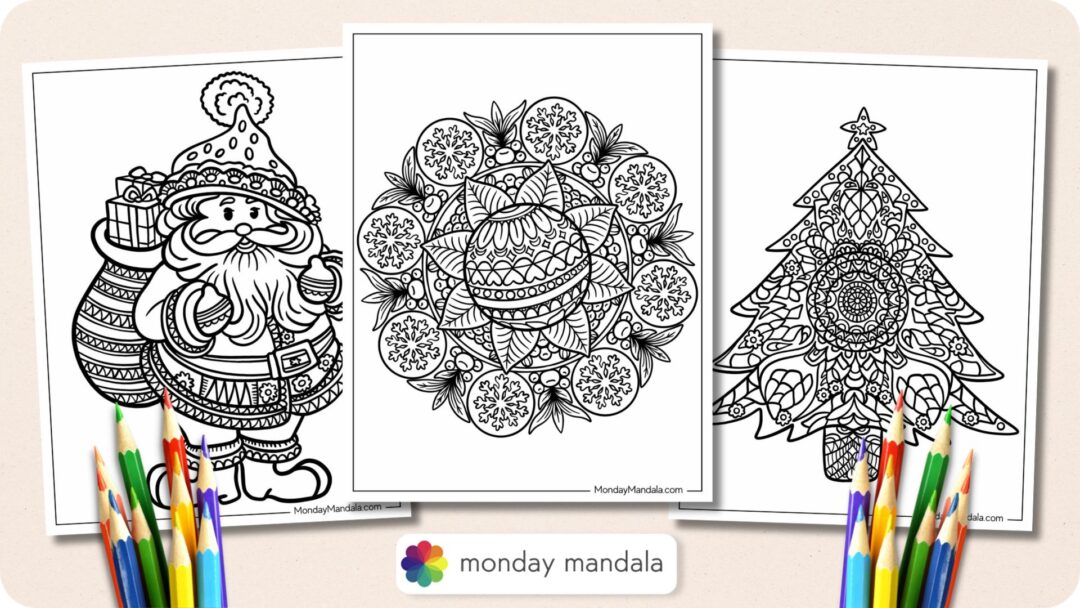 32 Christmas Mandala Coloring Pages (Free PDF Printables)
