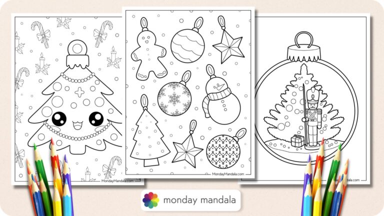 20 Christmas Ornament Coloring Pages (Free Printables)