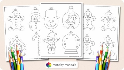 200 Printable Christmas Ornaments (Free Templates)