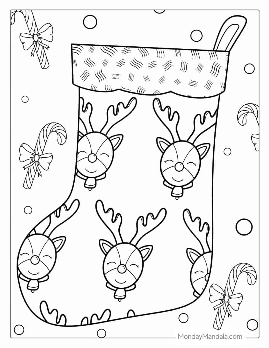 26 Christmas Stocking Coloring Pages (Free Printables)