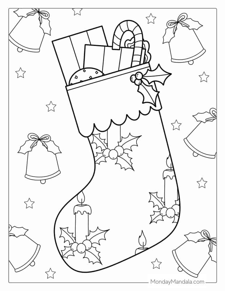 26 Christmas Stocking Coloring Pages (Free Printables)