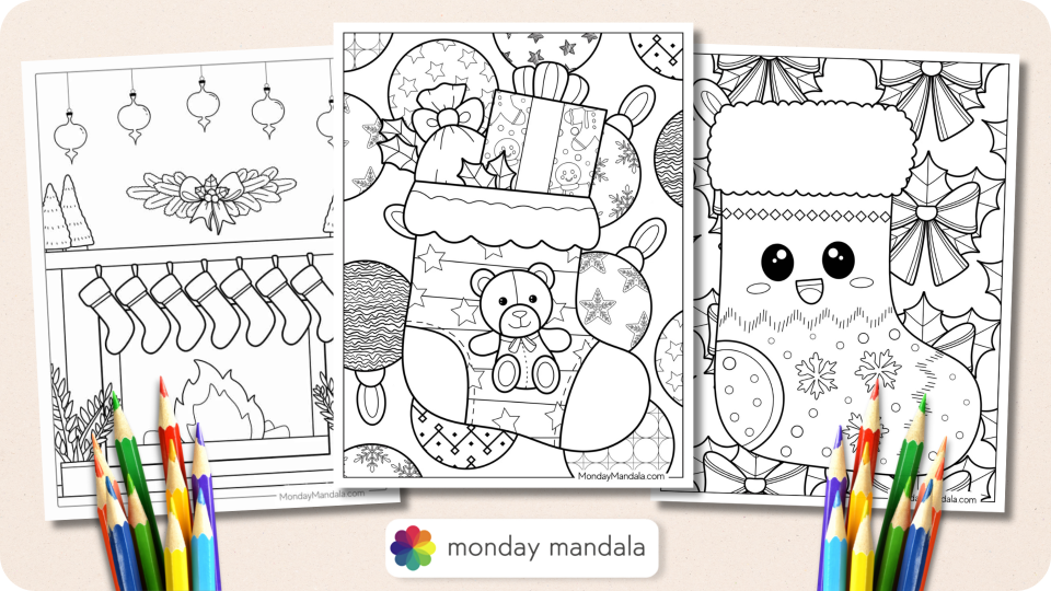 26 Christmas Stocking Coloring Pages (Free Printables)