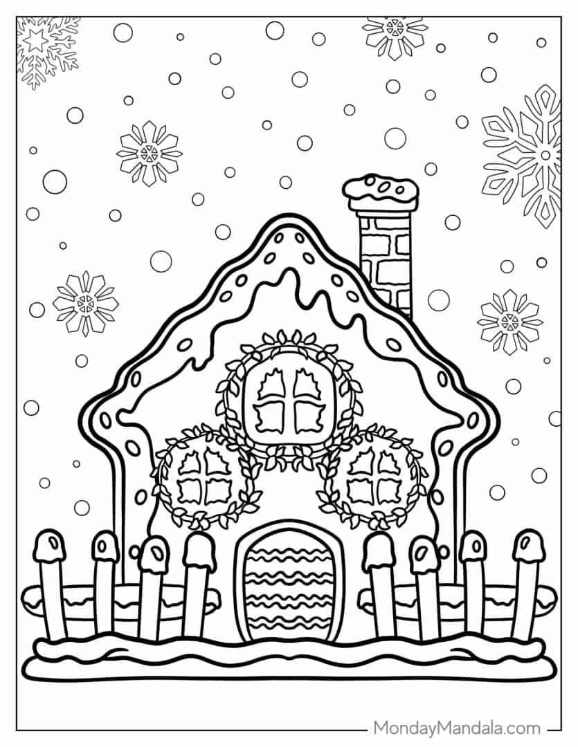 40 Gingerbread House Coloring Pages (Free PDF Printables)