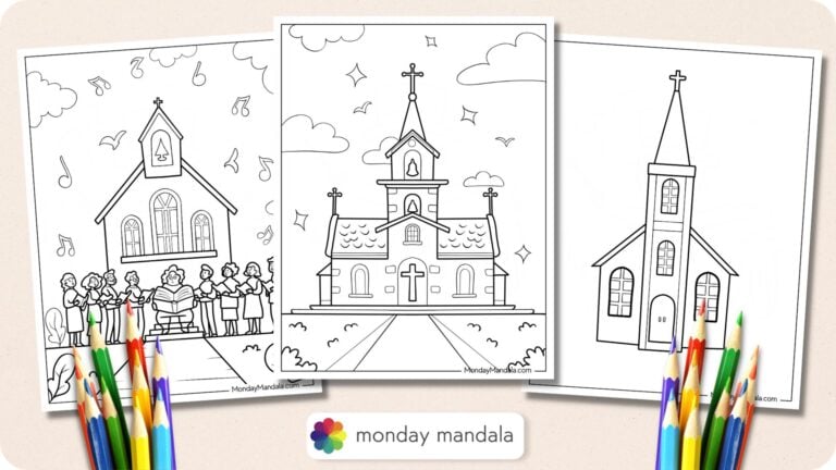 40 Church Coloring Pages (Free PDF Printables)