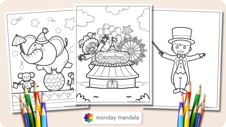 23 Circus & Carnival Coloring Pages (Free PDF Printables)