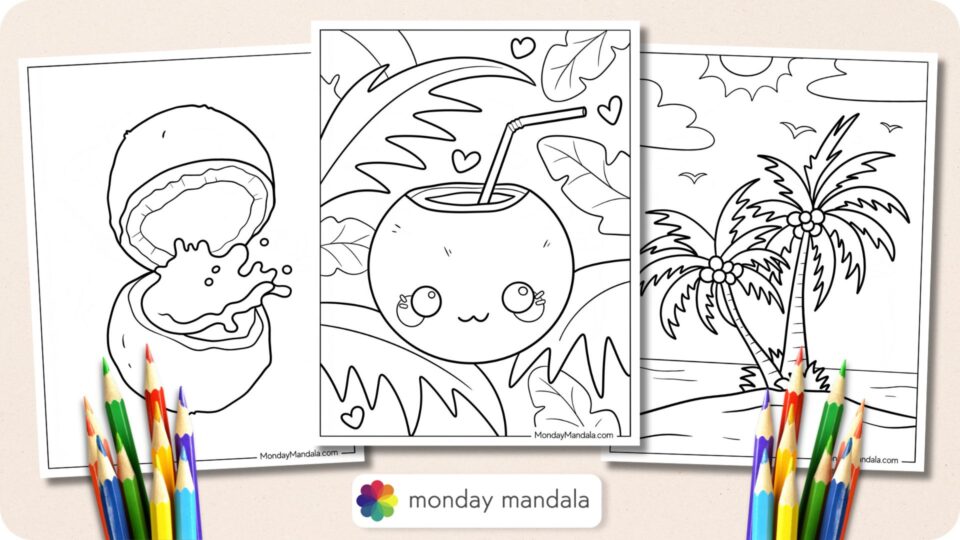 20 Coconut Coloring Pages (Free PDF Printables)
